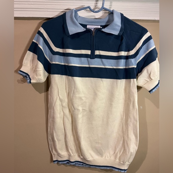 Oxknit | Shirts | Oxknitstore Cotton Polo Blue With White Mens Size ...
